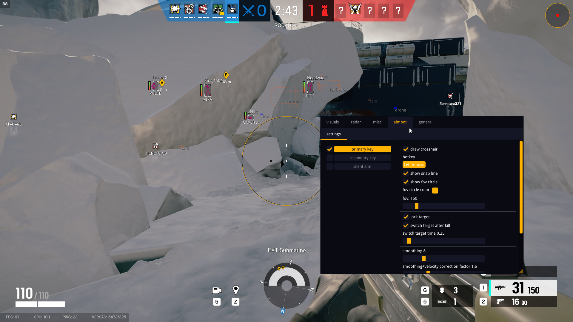 Rainbow Six RING Cheat & Hack - Aimbot, Silent, Radar, No recoil, Player esp, Wallhack - CiroScript